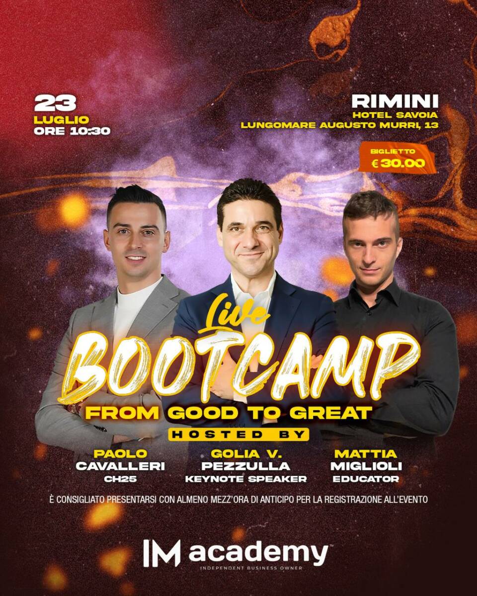 Bootcamp Rimini – From good to great | OOOH.Events | Biglietteria online gratis per eventi SIAE ...