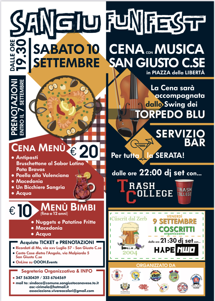SANGIUFUNFEST | OOOH.Events | Biglietteria online gratis per eventi SIAE, corsi, fiere