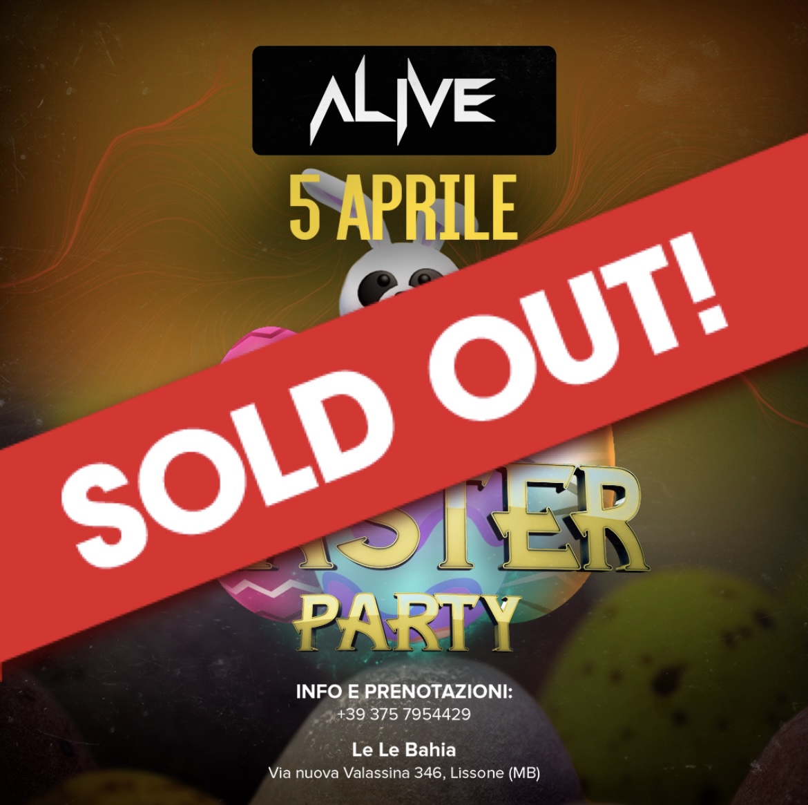 ALIVE EASTER PARTY 5/4/2023 | OOOH.Events | Biglietteria online gratis per eventi SIAE, corsi, fiere